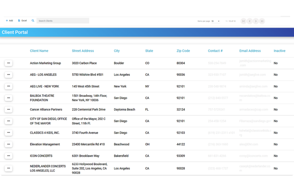 CRM for Event Management - client management system
