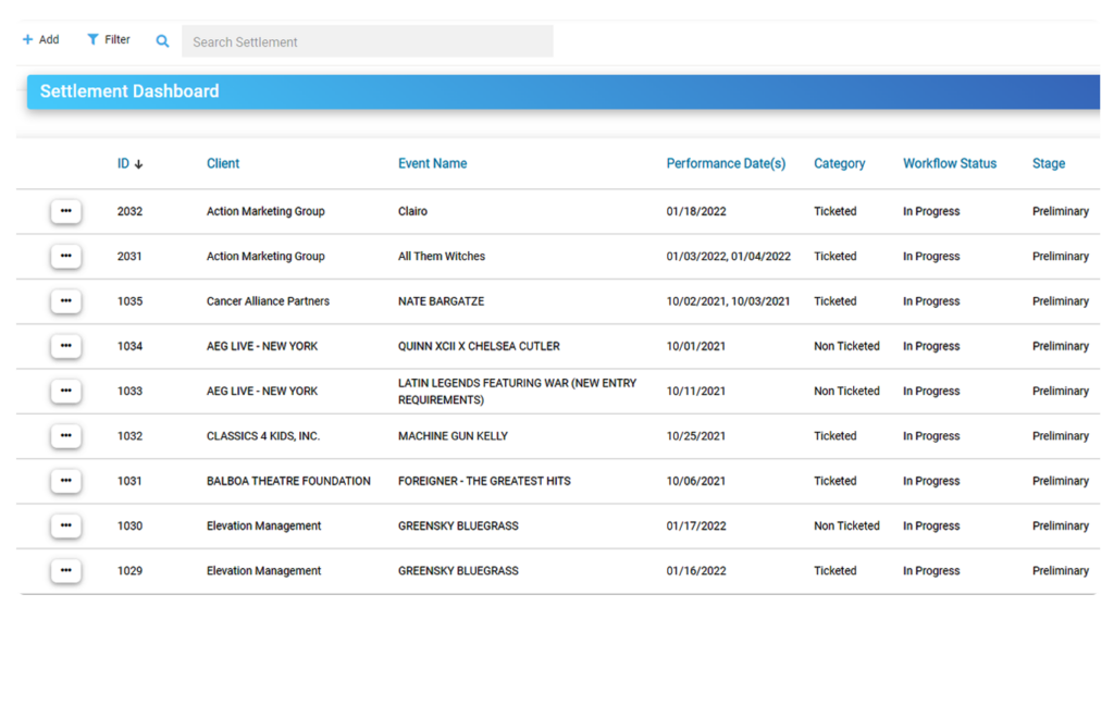 Event & Theatre Performance Settlement By VenueArc